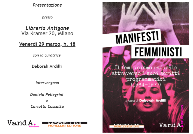 “Manifesti femministi” a Milano – VANDA EDIZIONI CASA EDITRICE FEMMINISTA